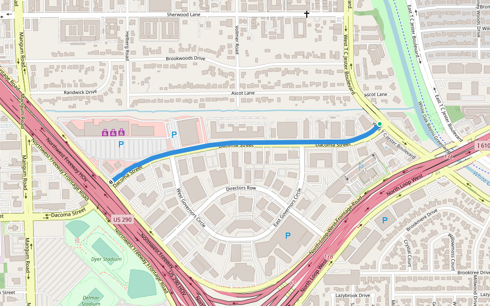 Dacoma Street in Texas | Walking Map