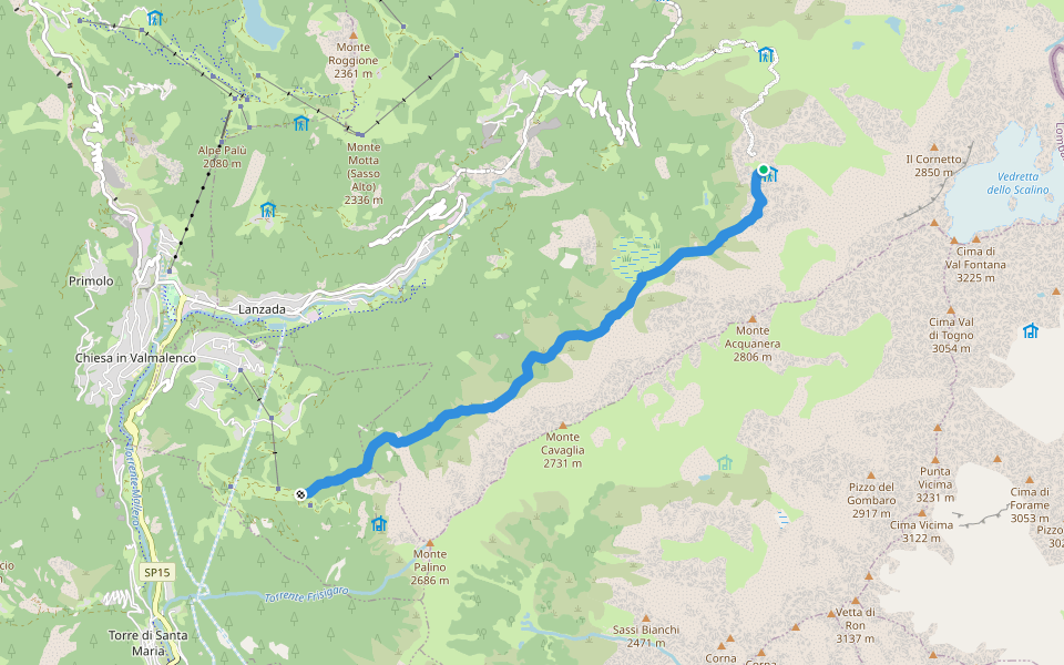 Prabello - Acquanera - Caspoggio (Alta Via 8) | Walking Map