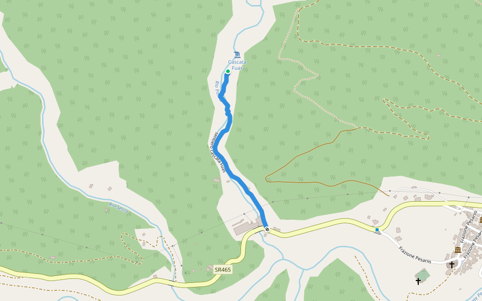 Sentiero cascata Fuas | Walking Map