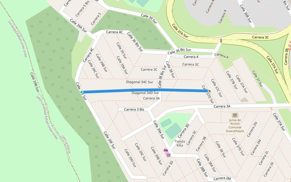 Diagonal 34D On Walking And Running Trail - Bogotá | Pacer