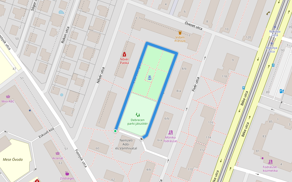 Debrecen park in Budapest | Walking Map