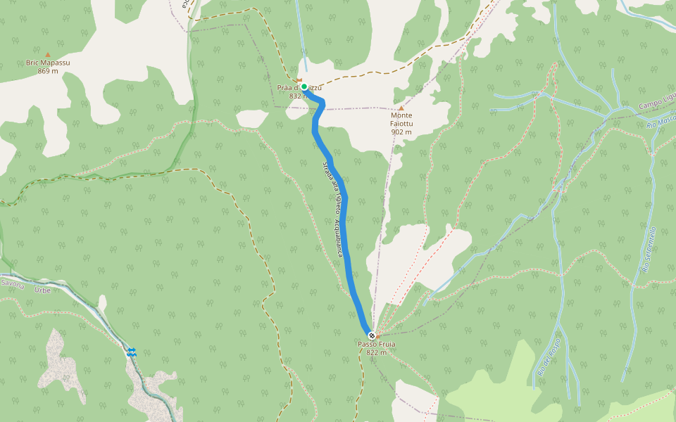 Strada alta Tiglieto - Acquabianca | Walking Map