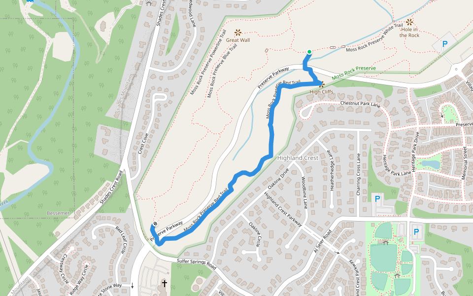 Moss Rock Preserve Red Trail Hiking - Hoover, Alabama | Pacer