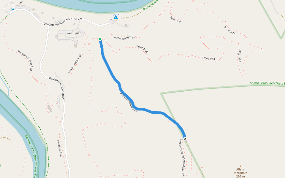 Allen Mountain Trail in Virginia | Walking Map