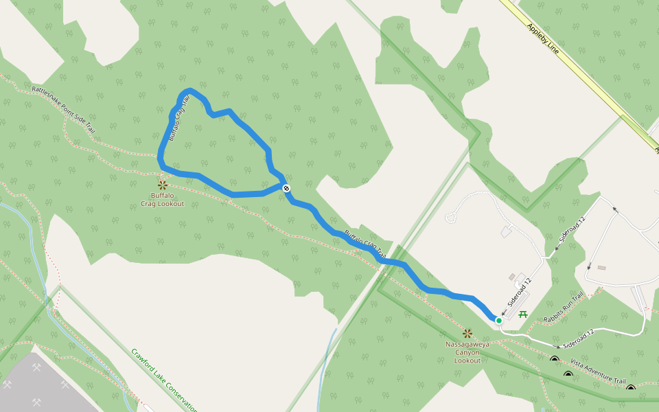 Buffalo Crag Trail in Ontario | Walking Map
