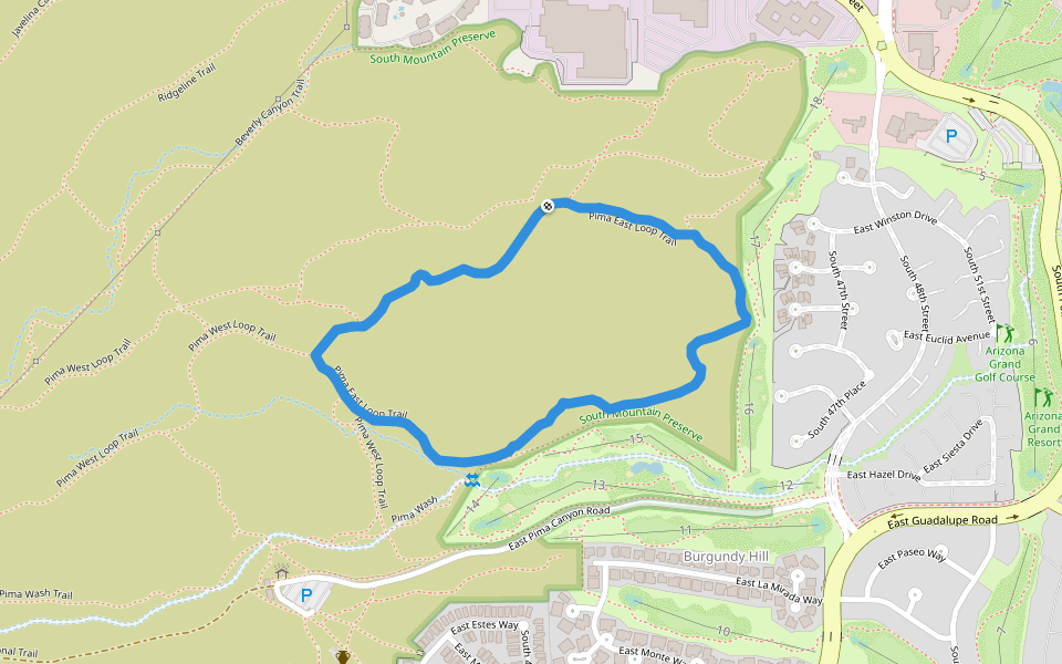 Pima East Loop Trail in Arizona | Walking Map