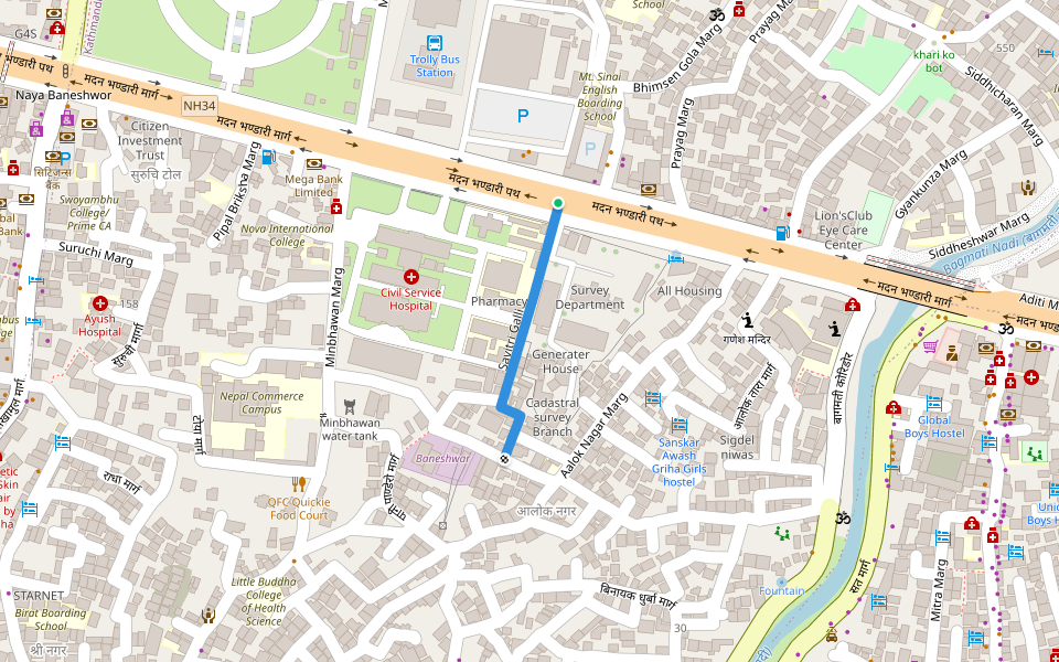 Savitri Galli in Bagmati Province | Walking Map