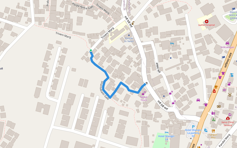 Shantabasti Galli in Bagmati Province | Walking Map