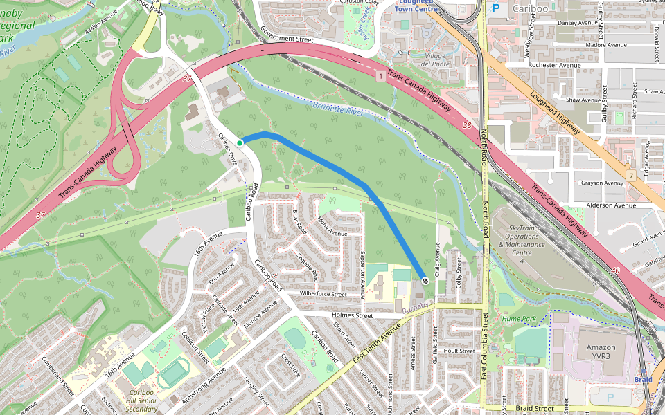 Old Interurban ROW (BC Electric Railway - Burnaby Lake Line) in British ...