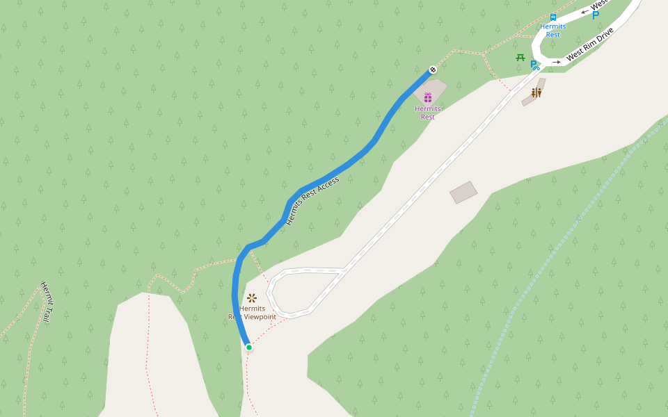 Hermits Rest Access in Arizona | Walking Map