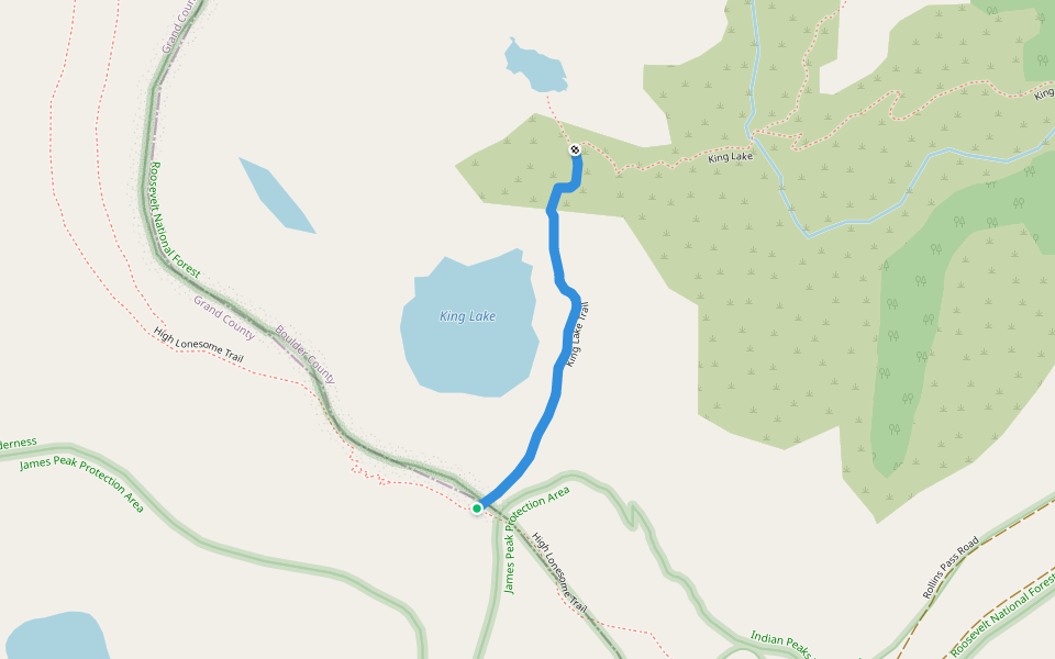 King Lake Trail in Colorado | Walking Map