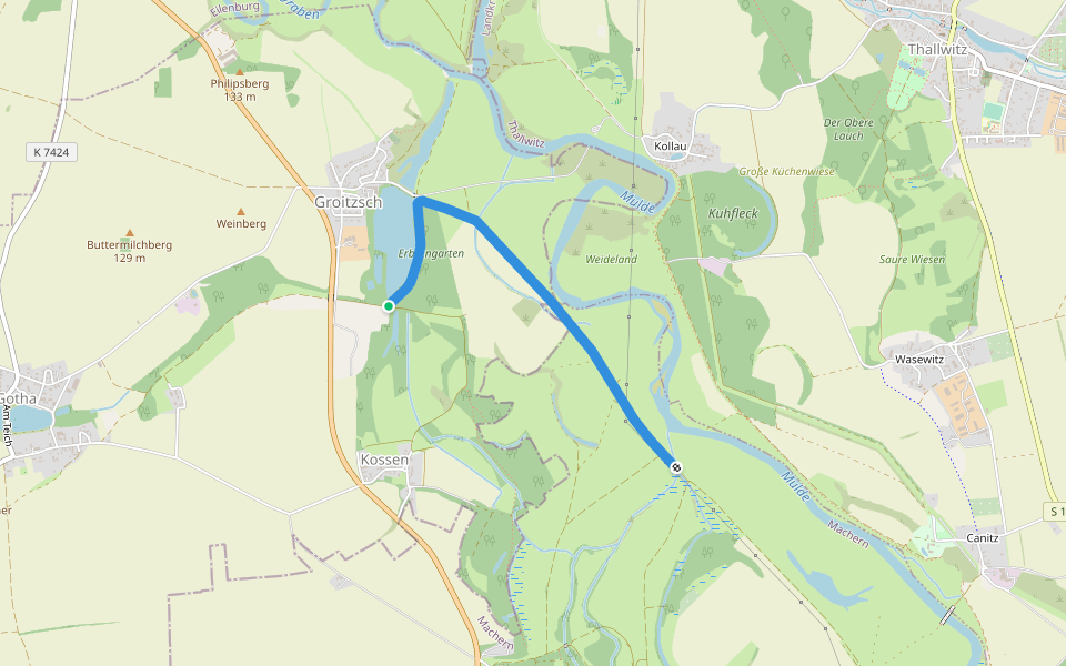 Flood protection dike Hiking Trail - Machern, Sachsen | Pacer