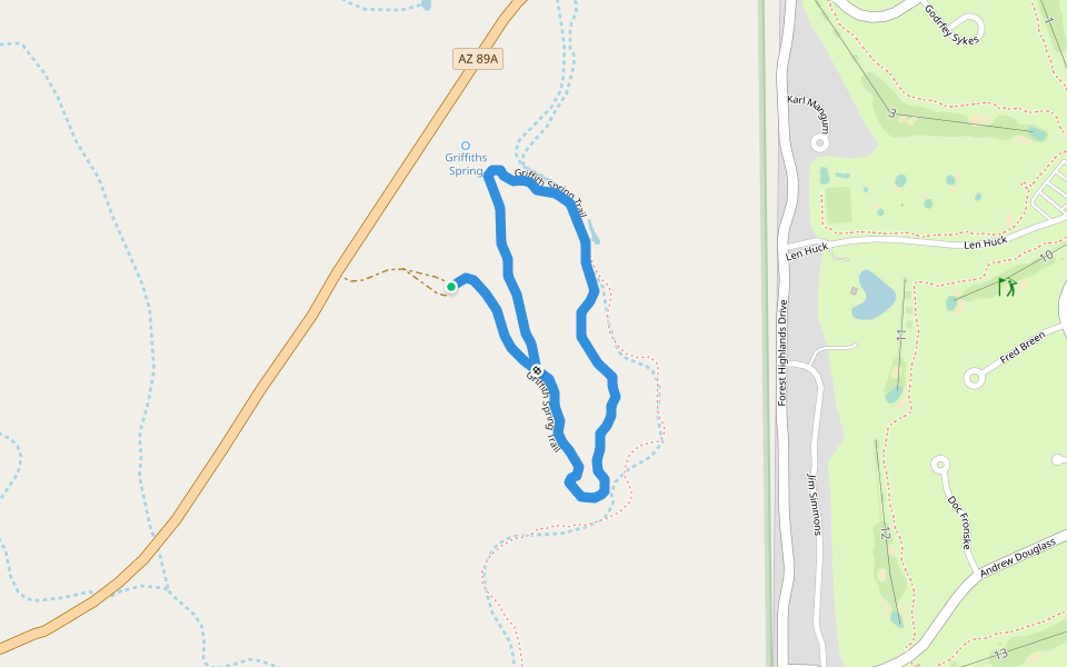 Griffith Spring Trail in Arizona | Walking Map