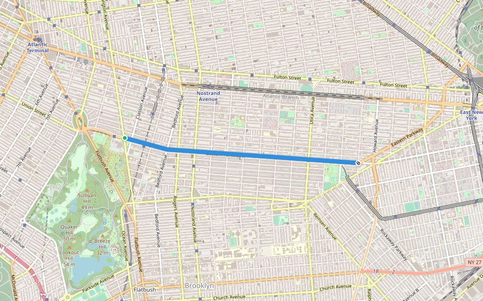 Eastern Parkway North Mall in New York | Walking Map