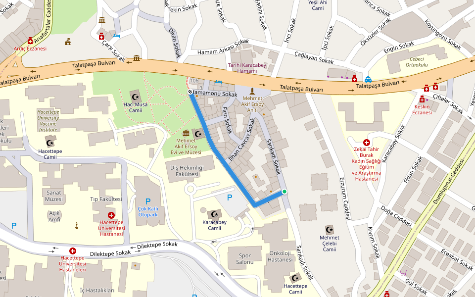 Mehmet Akif Ersoy Sokak in Ankara | Walking Map