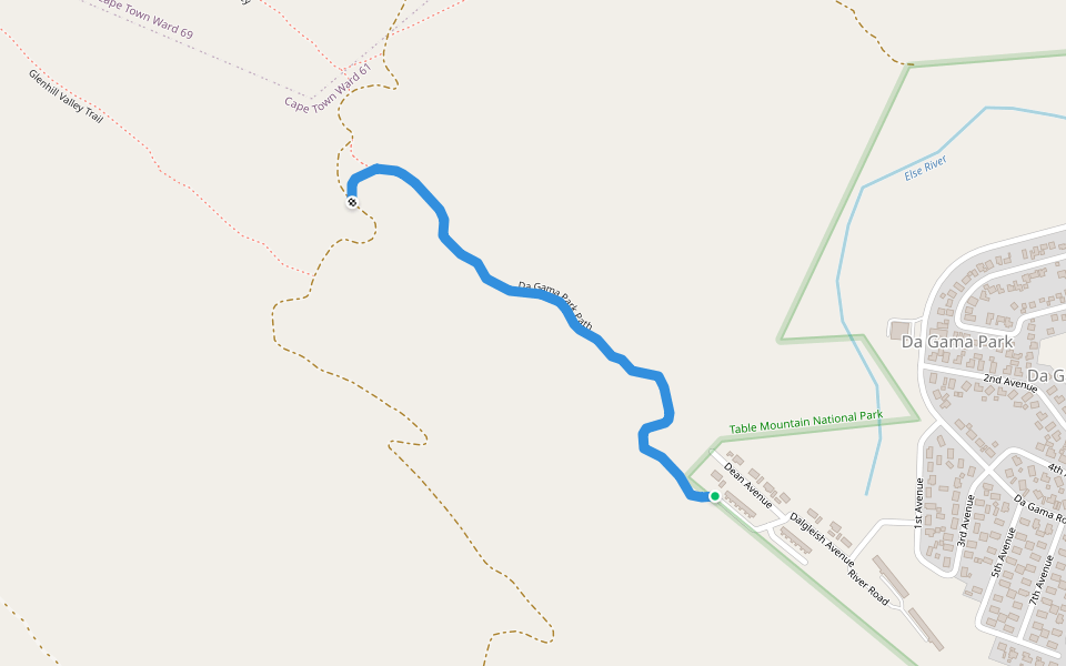 Da Gama Park Path in Western Cape | Walking Map