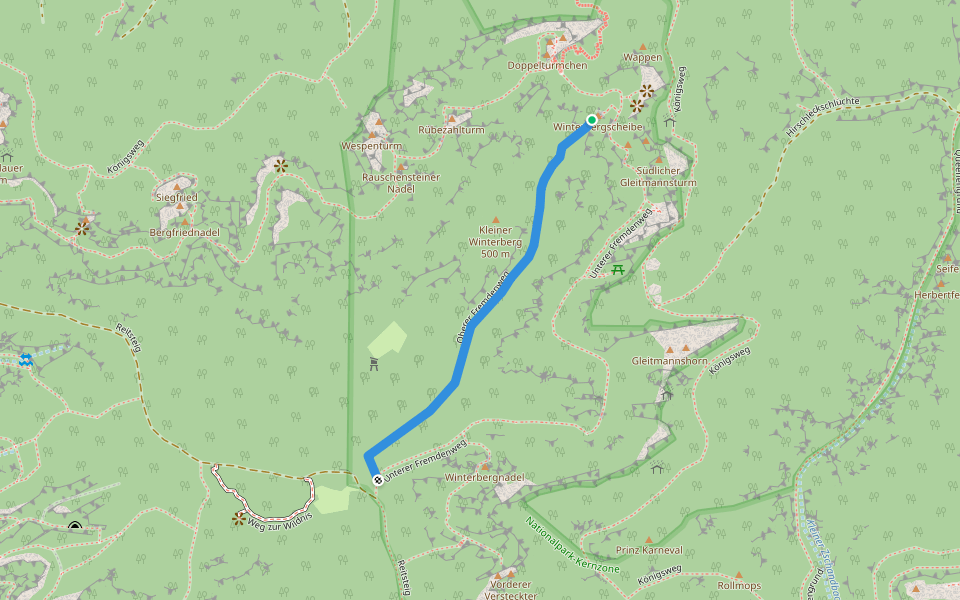 Upper tourist trail in Sachsen | Walking Map