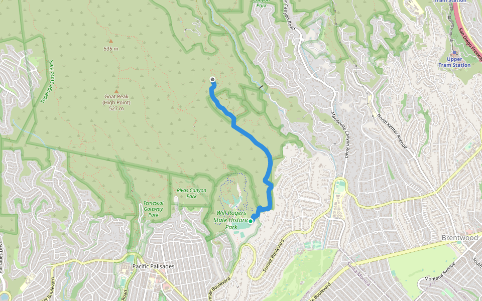 Will Rogers Trail in California | Walking Map