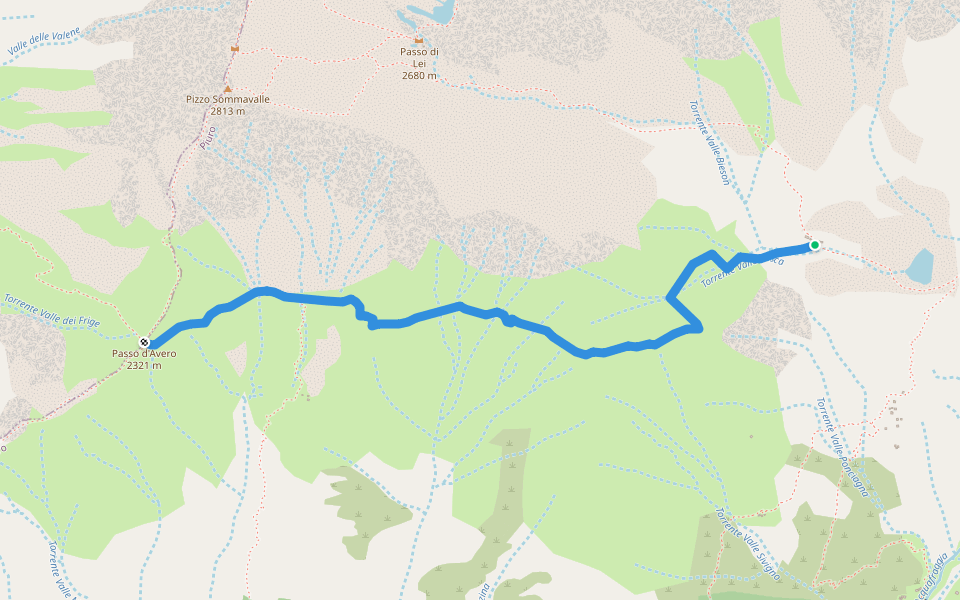 Alpe Piangesca-Passo d'Avero path | Walking Map
