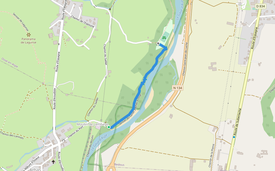Saillet d’Athas trail in Osse in Nouvelle-Aquitaine | Walking Map