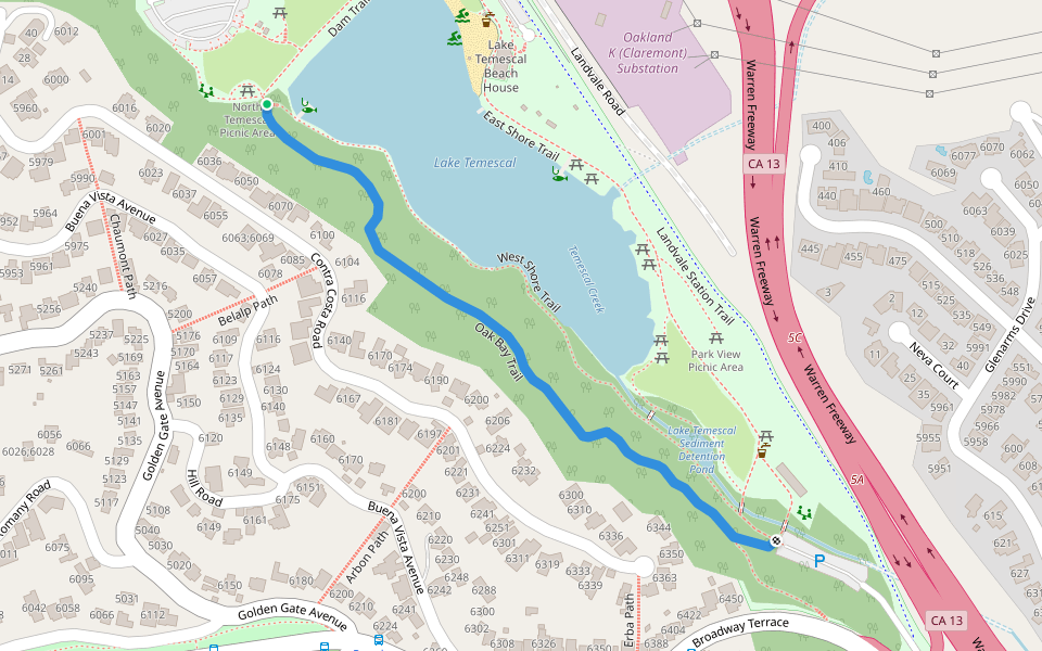 Oak Bay Trail in California | Walking Map