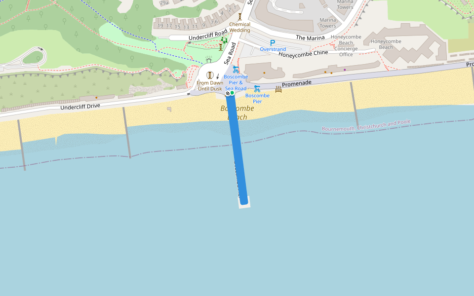 Boscombe Pier in England | Walking Map