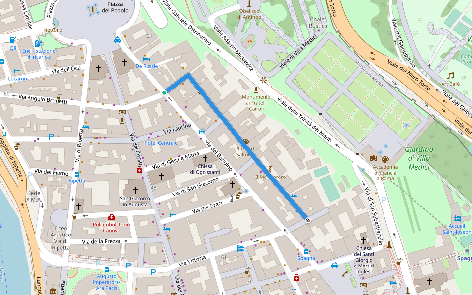 Via Margutta in Lazio | Walking Map