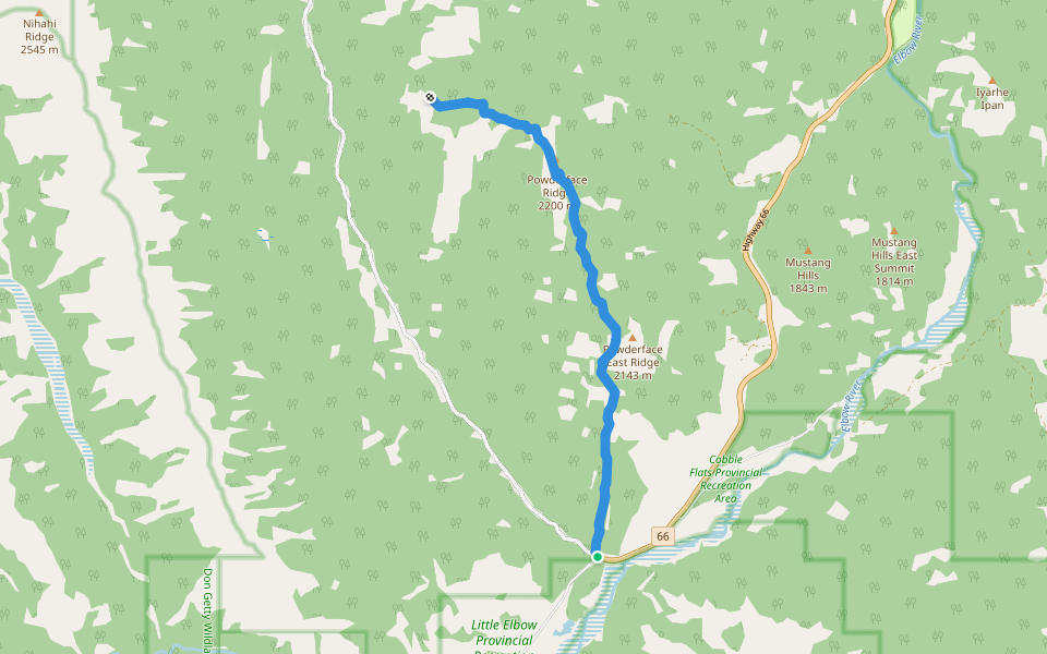 Powderface Ridge Trail in Alberta | Walking Map