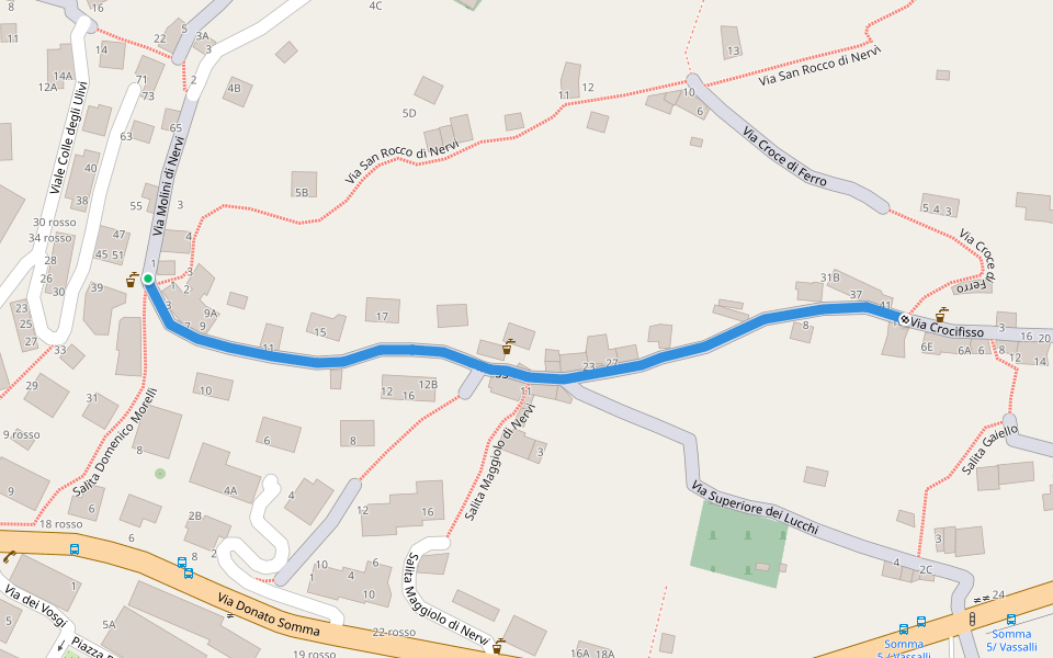 Via Maggiolo di Nervi in Liguria | Walking Map