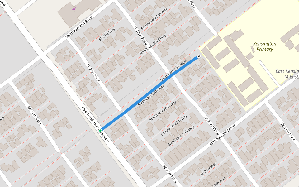 Southeast 25th Way in St. Catherine Parish | Walking Map