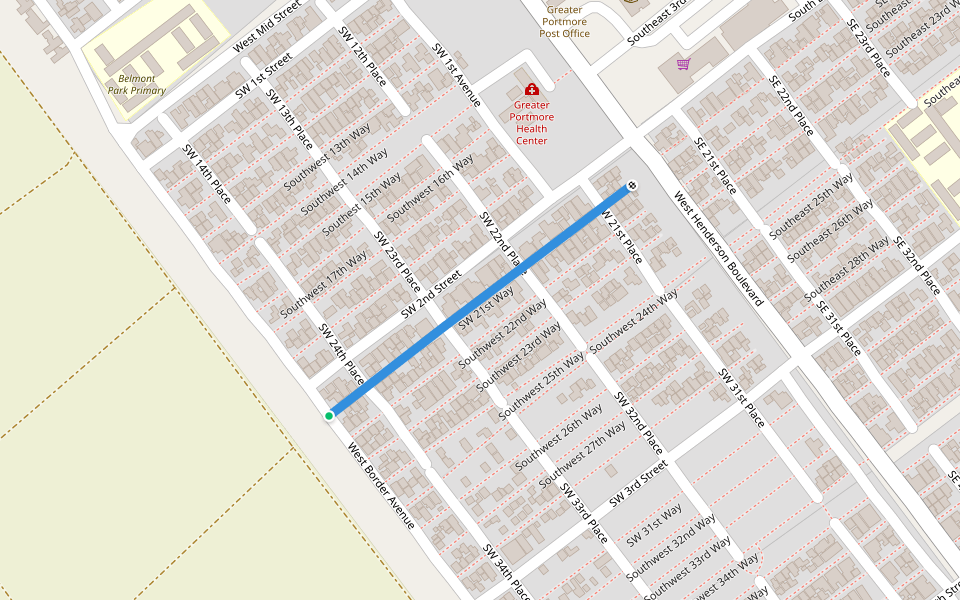 SW 21st Way in St. Catherine Parish | Walking Map