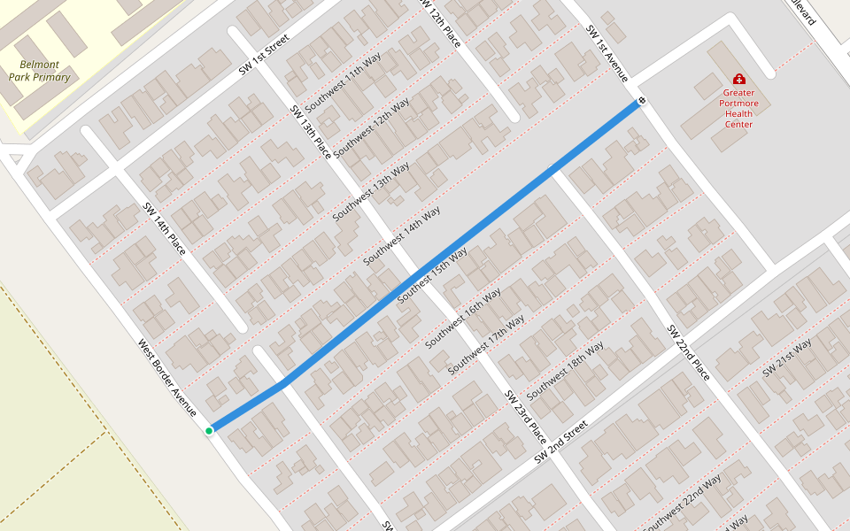 Southest 15th Way in St. Catherine Parish | Walking Map