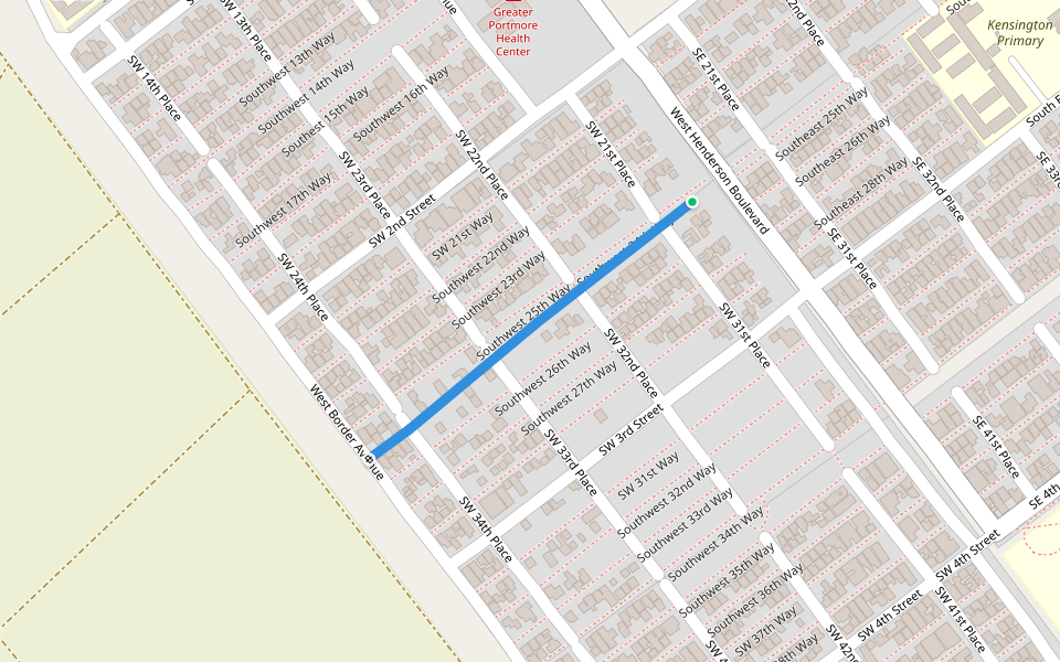 Southwest 25th Way in St. Catherine Parish | Walking Map