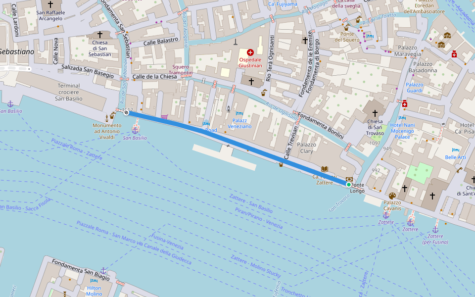 Fondamenta Zattere at Ponte Longo in Veneto | Walking Map