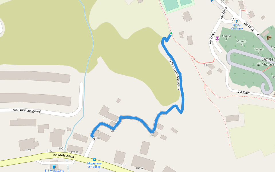 Via Bosco di Molassana in Liguria | Walking Map