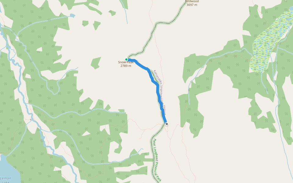 Snow Peak Route in Alberta | Walking Map