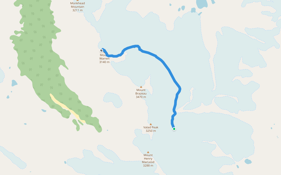 Mount Warren Route in Alberta | Walking Map