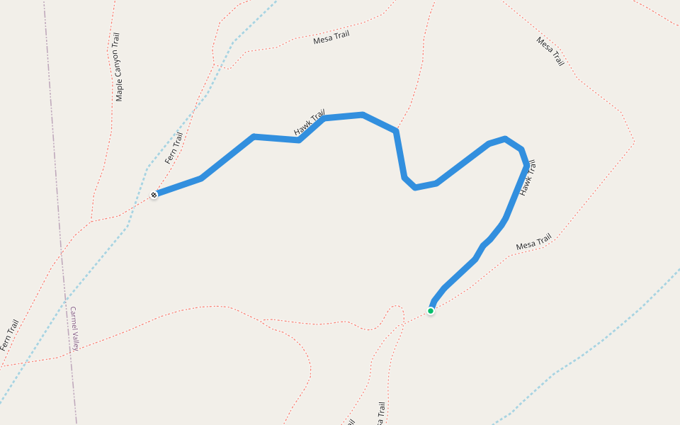 Hawk Trail in California | Walking Map