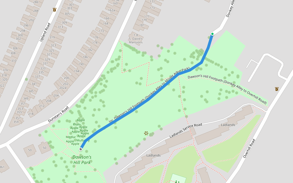 Loc_Dawson's Hill Footpath (Donkey Alley to Mount Adon Park) in England ...