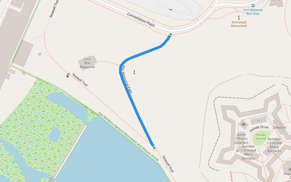 Key Memorial Path in Maryland | Walking Map