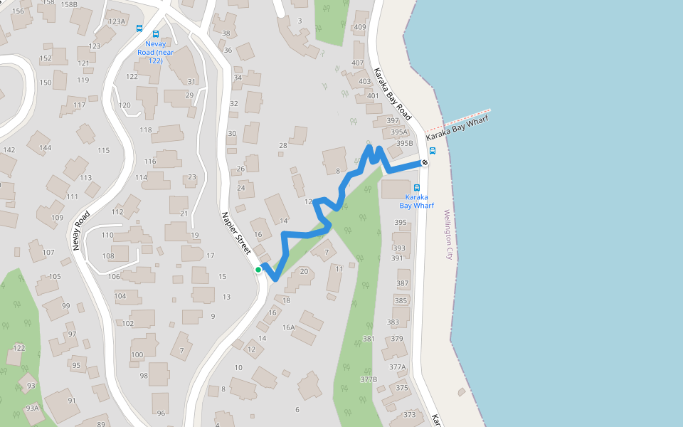 Onehunga Road in Wellington | Walking Map