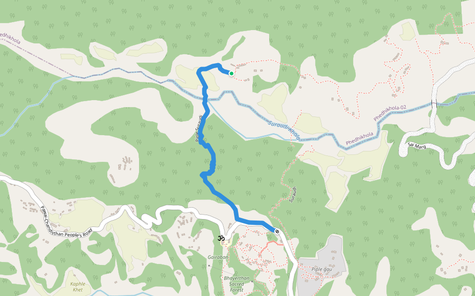 Piple Suraudi in Gandaki Province | Walking Map