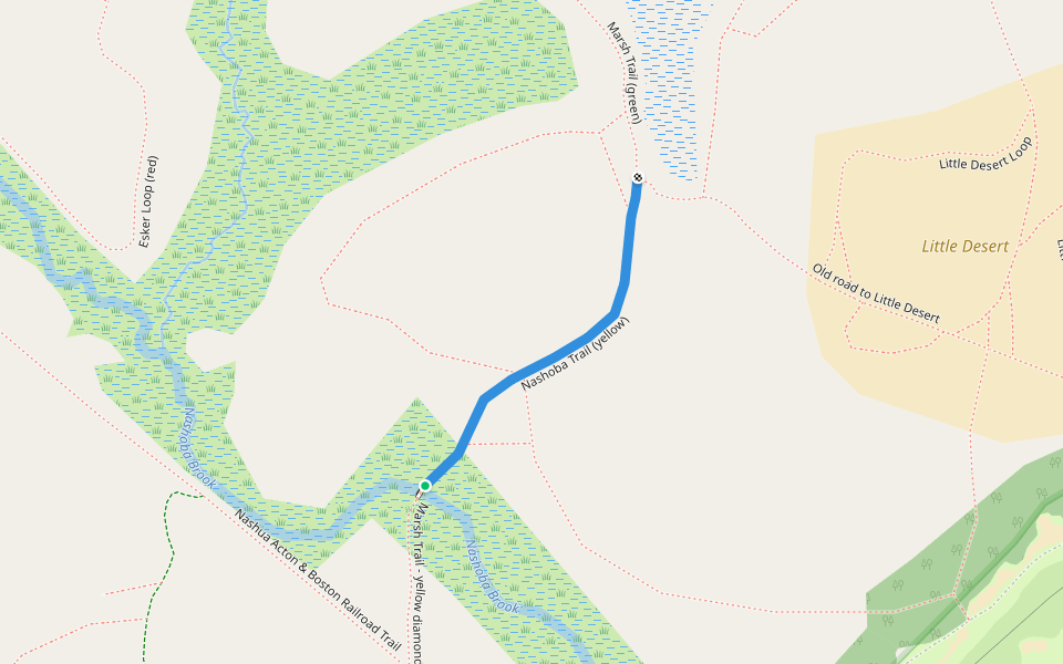 Nashoba Trail (yellow) in Massachusetts | Walking Map