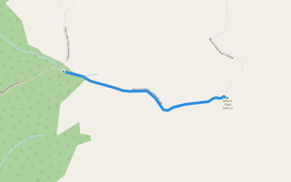 Mount Field Scramble Route in British Columbia | Walking Map