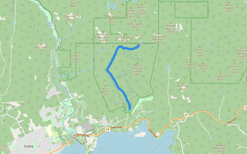 Sooke Mountain Trail in British Columbia | Walking Map