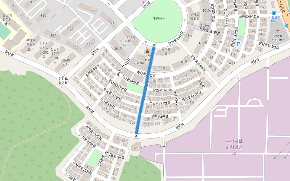 Bundang-ro 327beon-gil in Gyeonggi-do | Walking Map
