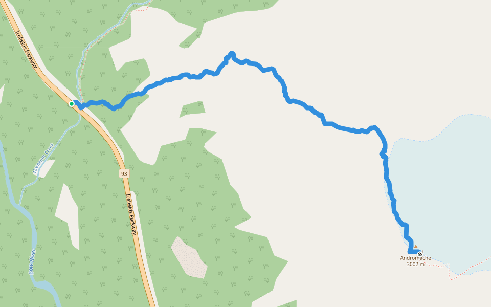 Mount Andromache Route in Alberta | Walking Map