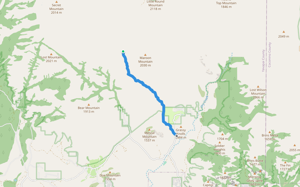 Long Canyon Trail in Arizona | Walking Map