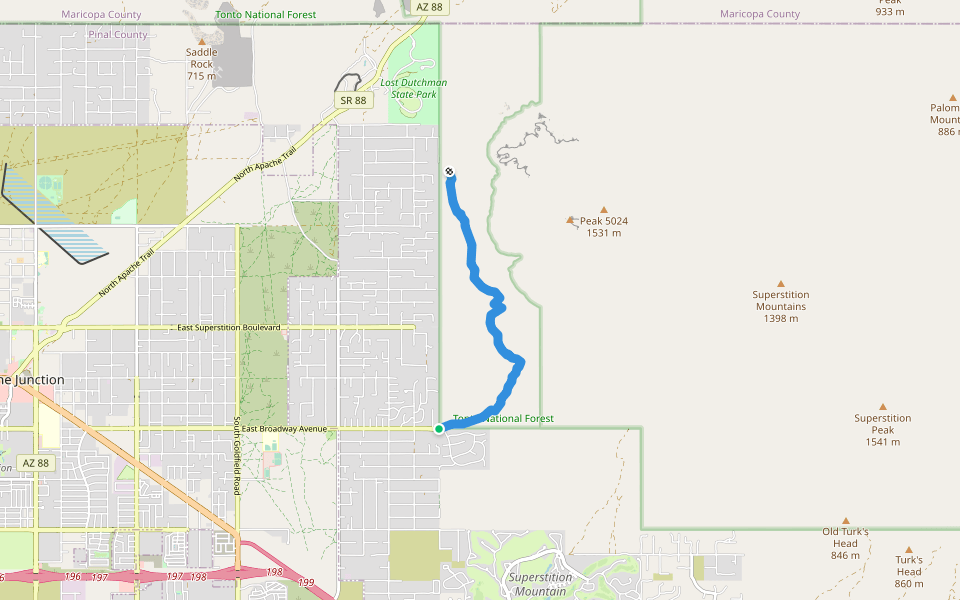Jacob's Crosscut Trail #58 in Arizona | Walking Map