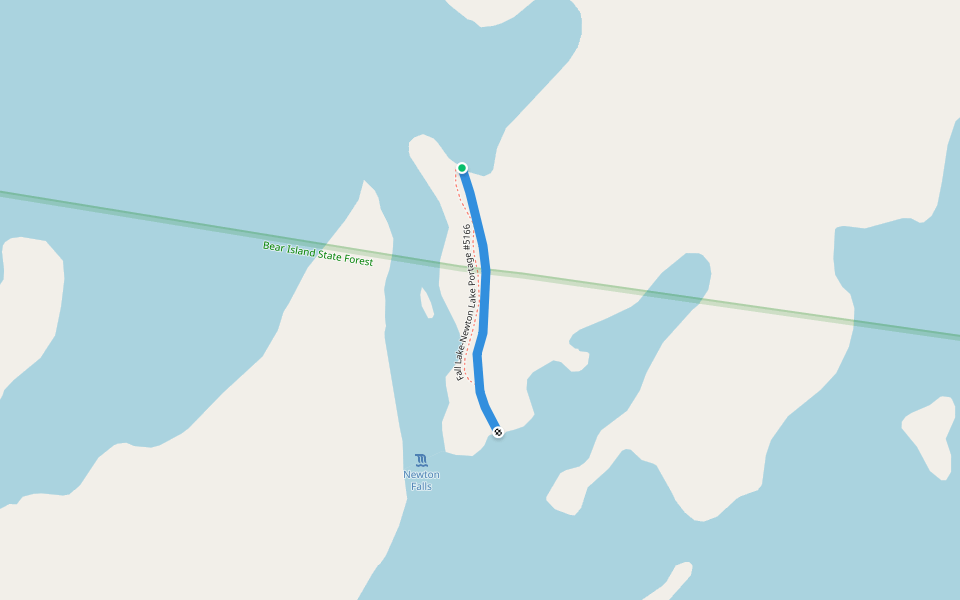 Fall Lake-Newton Lake Portage #5166 in Minnesota | Walking Map